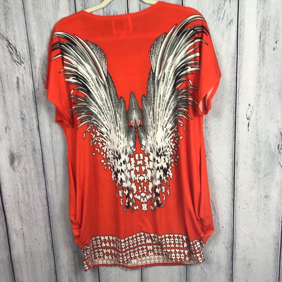 ameri mode | Tops | Ameri Mode Tunic Lg Xl Long Blouse Jeweled Stretch | Poshmark